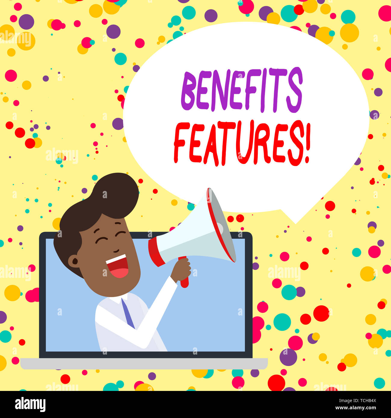 Conceptual hand writing showing Benefits Features. Concept meaning ...