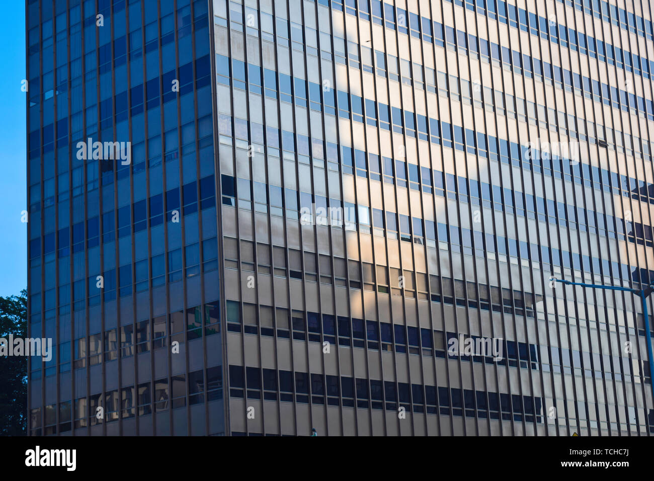 modern glass and steel office buildings low angle view at Jakarta ...
