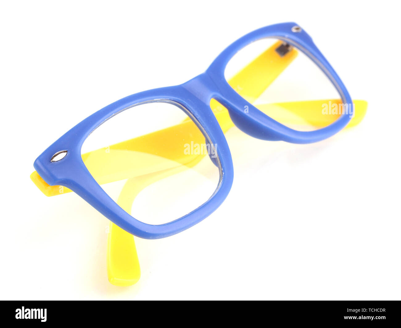 Beautiful color glasses isolated on white Stock Photo - Alamy