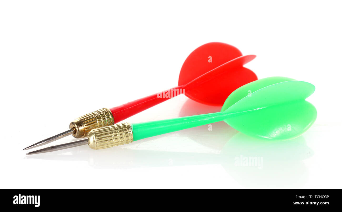 two darts isolated on white Stock Photo - Alamy