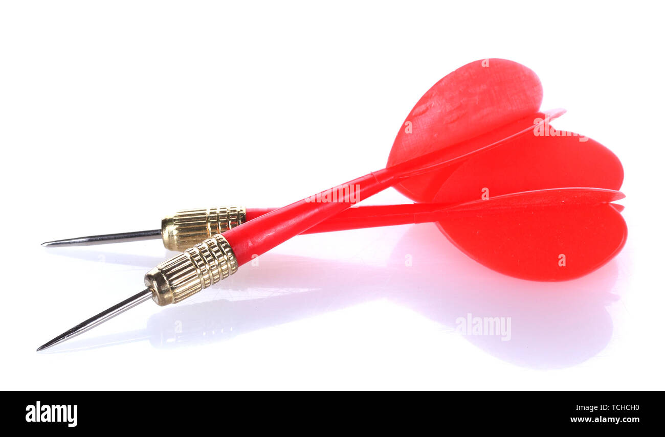 two darts isolated on white Stock Photo - Alamy