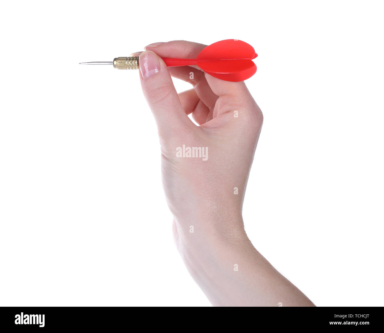 Dart in hand aiming Cut Out Stock Images & Pictures - Alamy