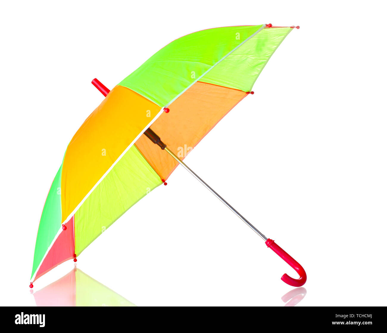 two colorful umbrellas isolated on white Stock Photo - Alamy
