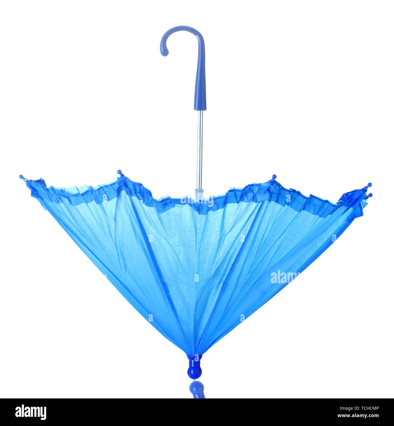 Blue umbrella isolated on white Stock Photo - Alamy