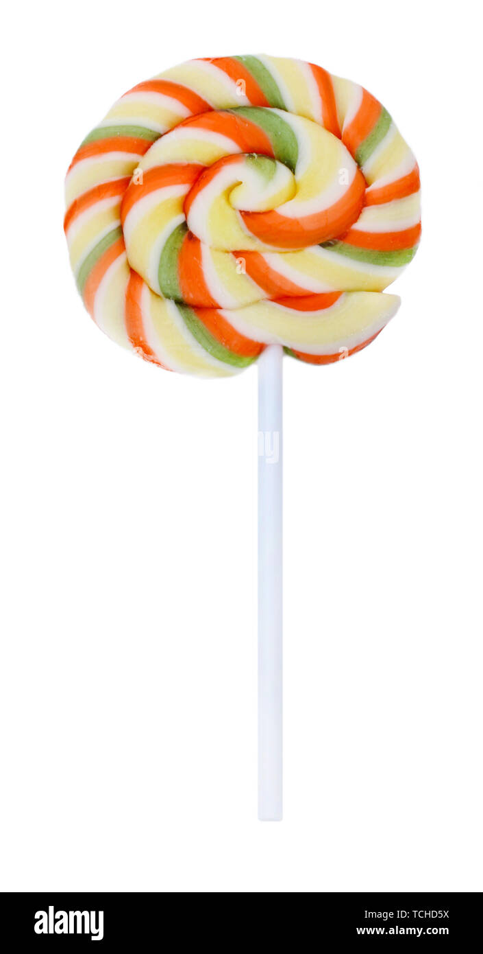 Colorful lollipop isolated on white Stock Photo - Alamy