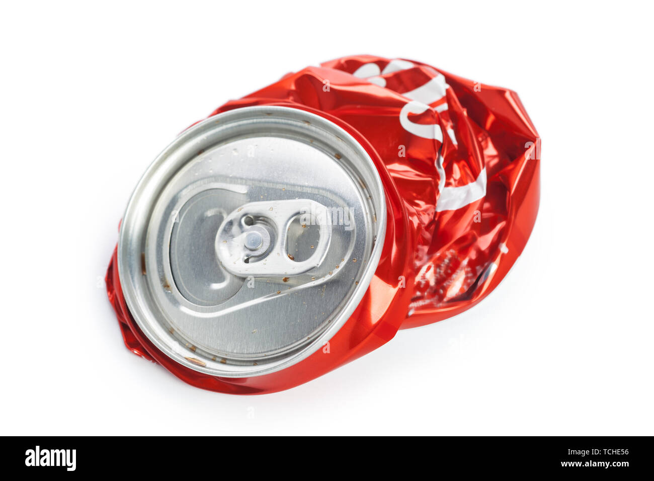 Compressed cans isolated on a white background Stock Photo - Alamy