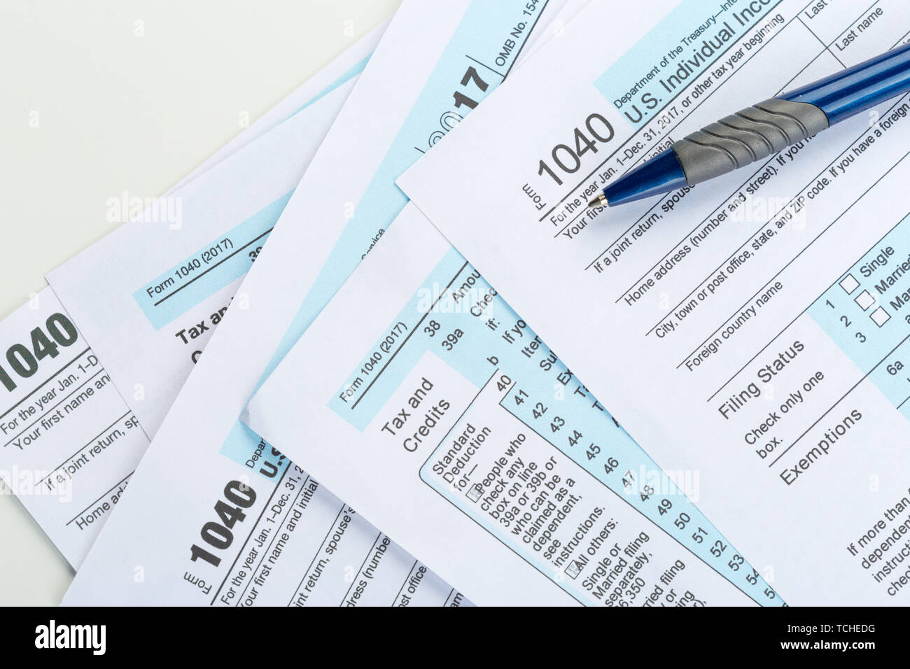 Tax forms, close up Stock Photo - Alamy