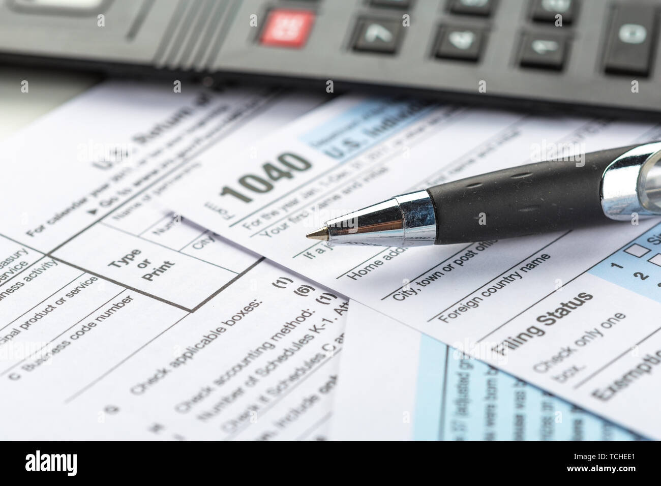 Tax forms, close up Stock Photo - Alamy