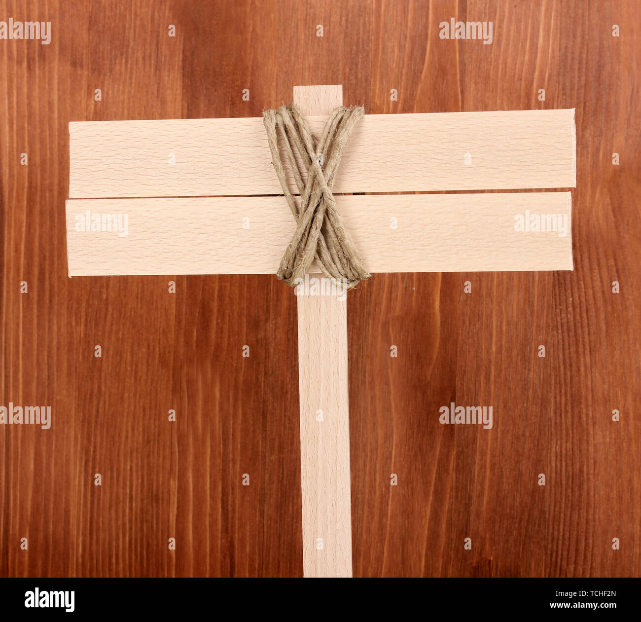 Wooden signboard on wooden background Stock Photo - Alamy