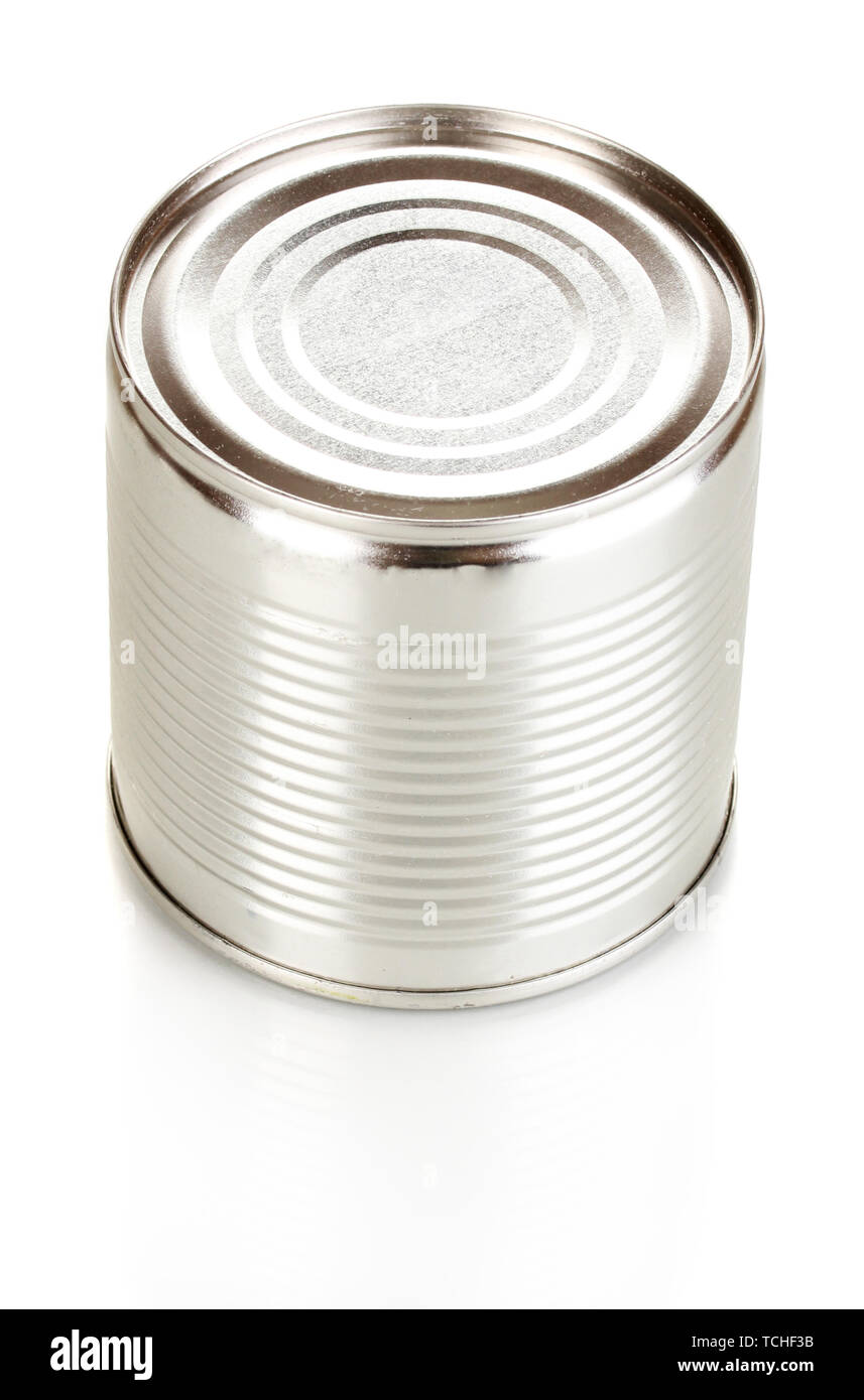 Tin can isolated on white Stock Photo - Alamy