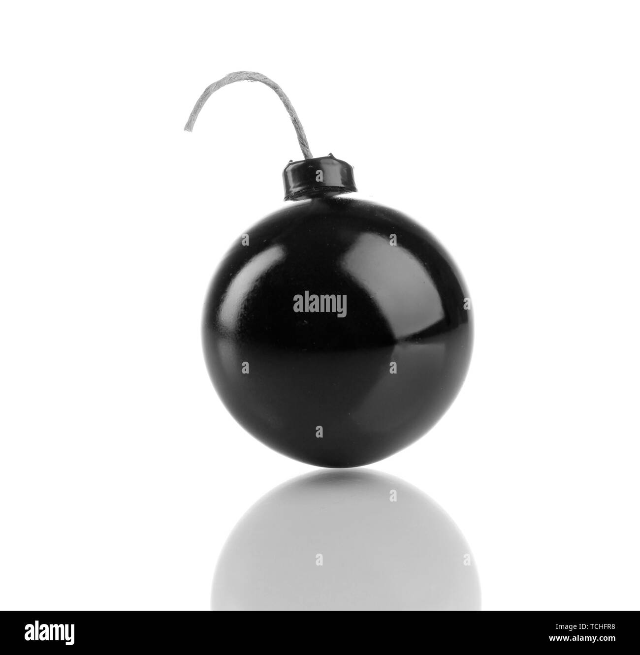 Cartoon style bomb isolated on white Stock Photo - Alamy