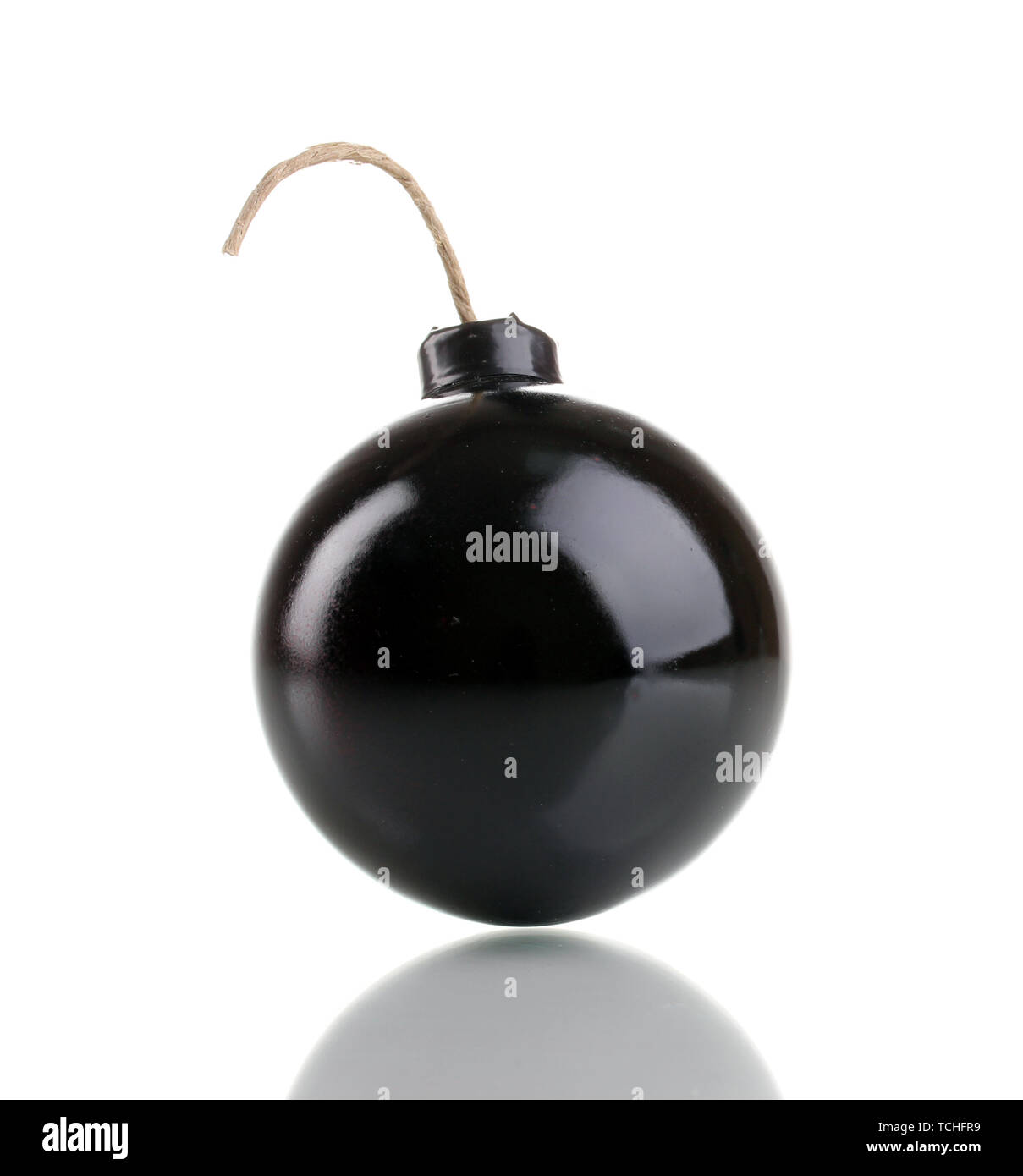 Cartoon style bomb isolated on white Stock Photo - Alamy