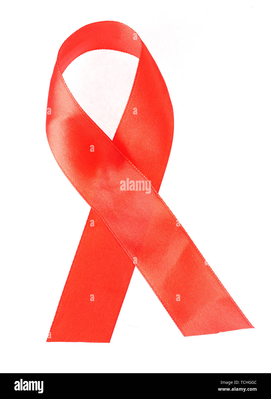 Aids awareness red ribbon isolated on white Stock Photo - Alamy