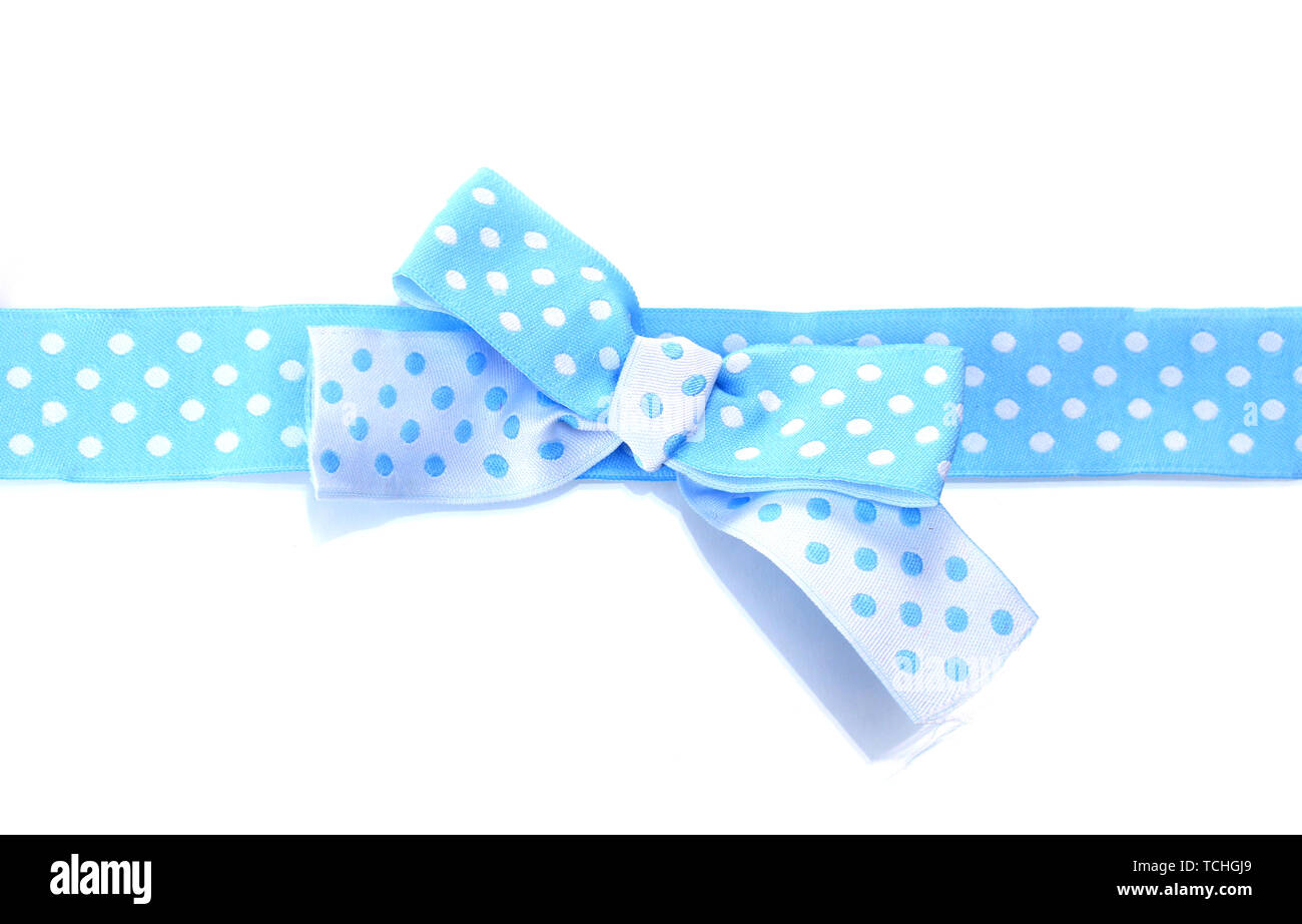 beautiful blue bow and ribbon isolated on white Stock Photo - Alamy