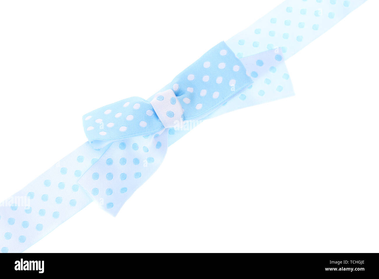 beautiful blue bow and ribbon isolated on white Stock Photo - Alamy