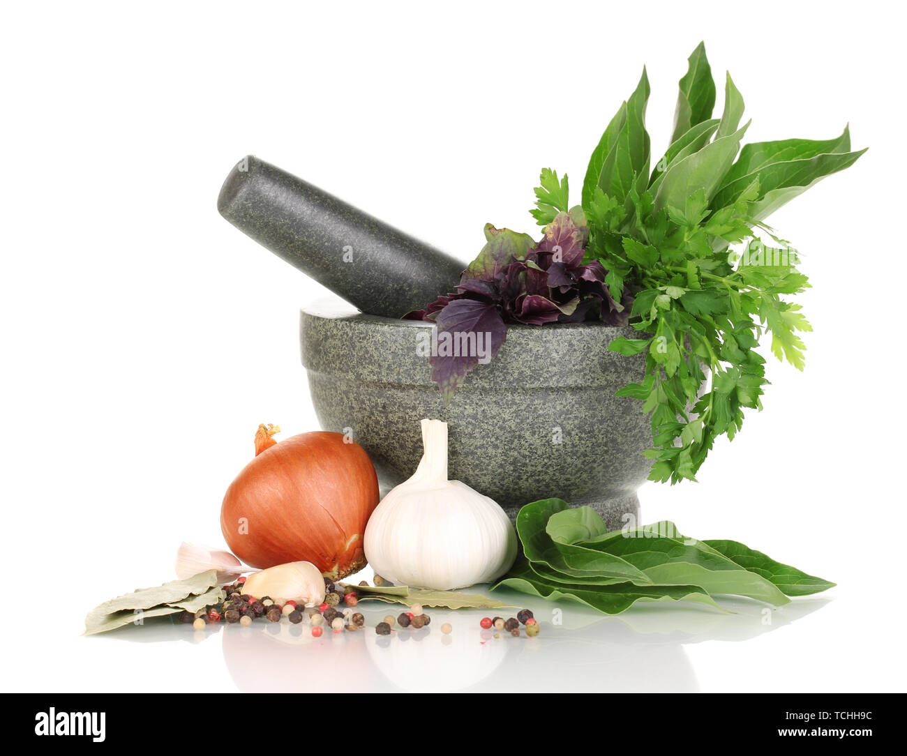 Set of ingredients and spice for cooking isolated on white Stock Photo ...