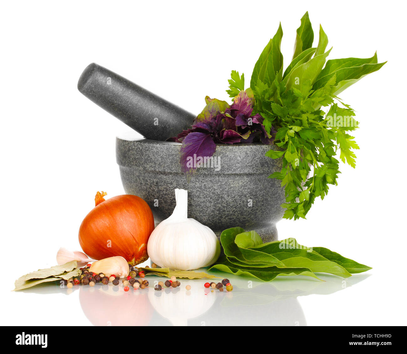 Set of ingredients and spice for cooking isolated on white Stock Photo ...