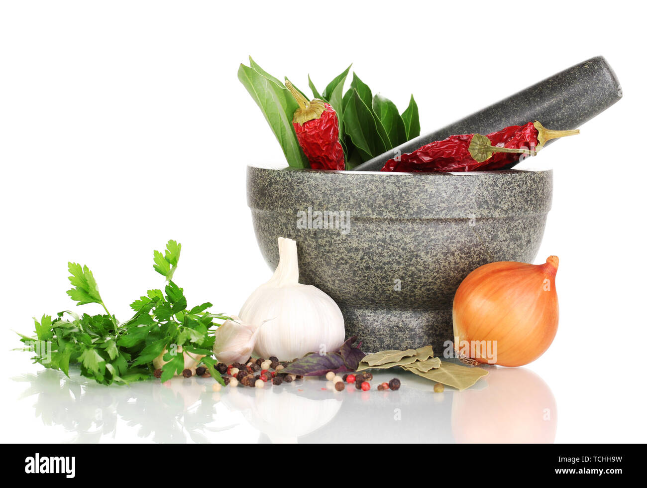 Set of ingredients and spice for cooking isolated on white Stock Photo ...