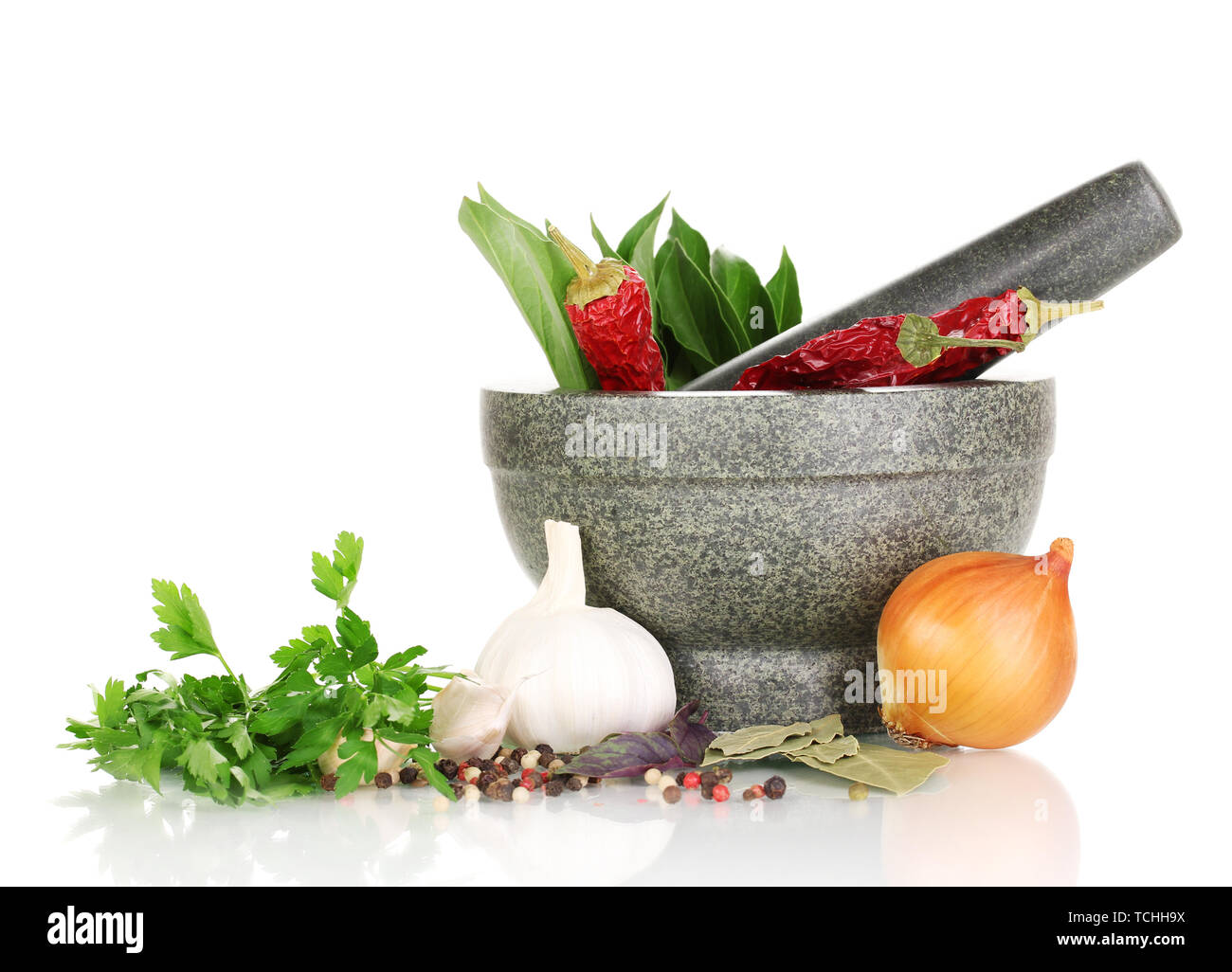 Set of ingredients and spice for cooking isolated on white Stock Photo ...