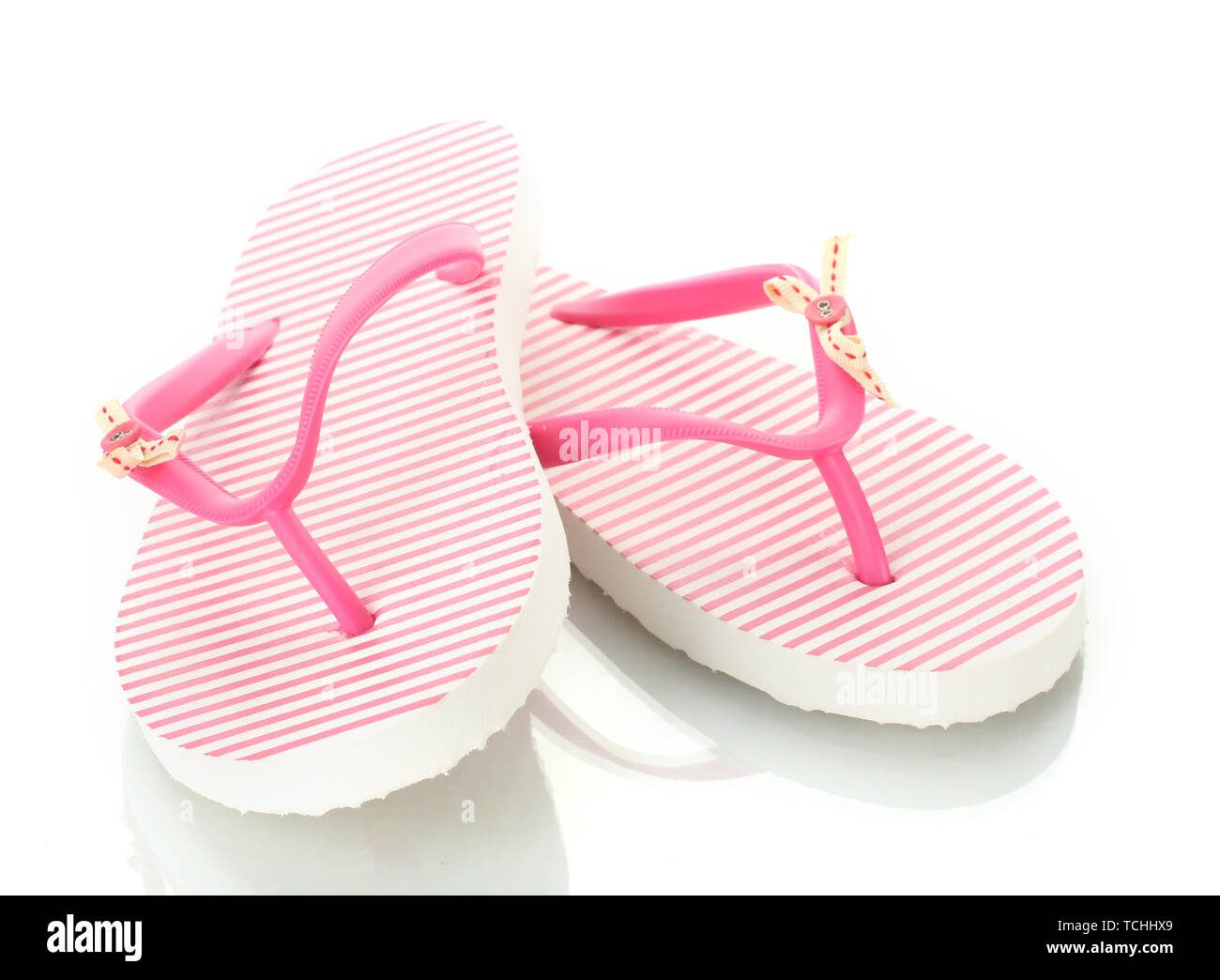 pink beach shoes isolated on white Stock Photo - Alamy