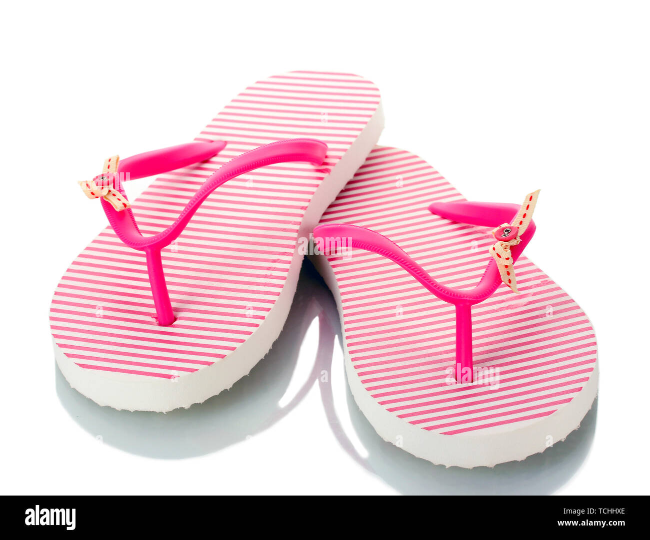 pink beach shoes isolated on white Stock Photo - Alamy
