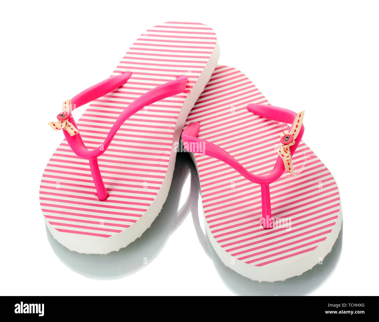 pink beach shoes isolated on white Stock Photo - Alamy