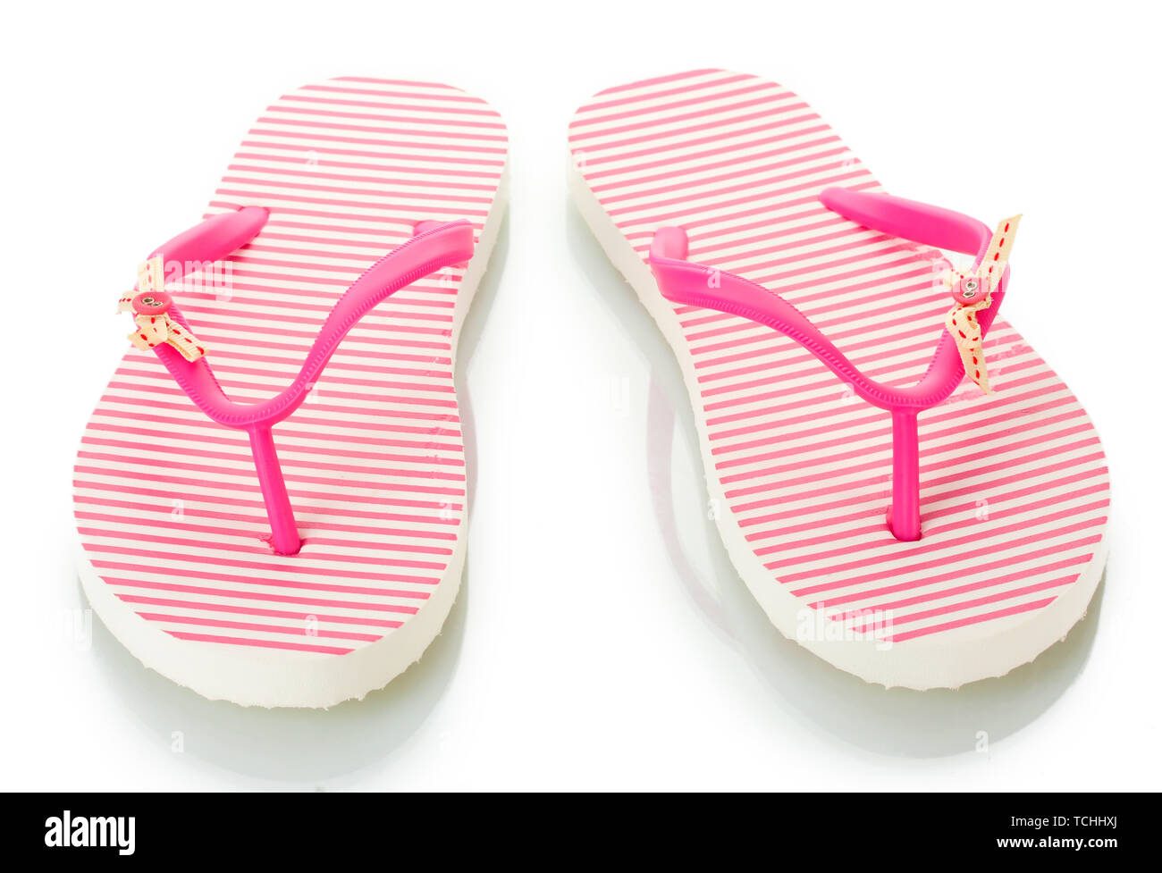 pink beach shoes isolated on white Stock Photo - Alamy