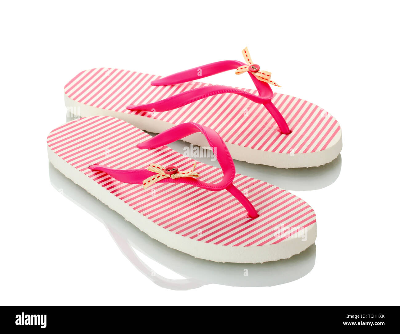 pink beach shoes isolated on white Stock Photo - Alamy
