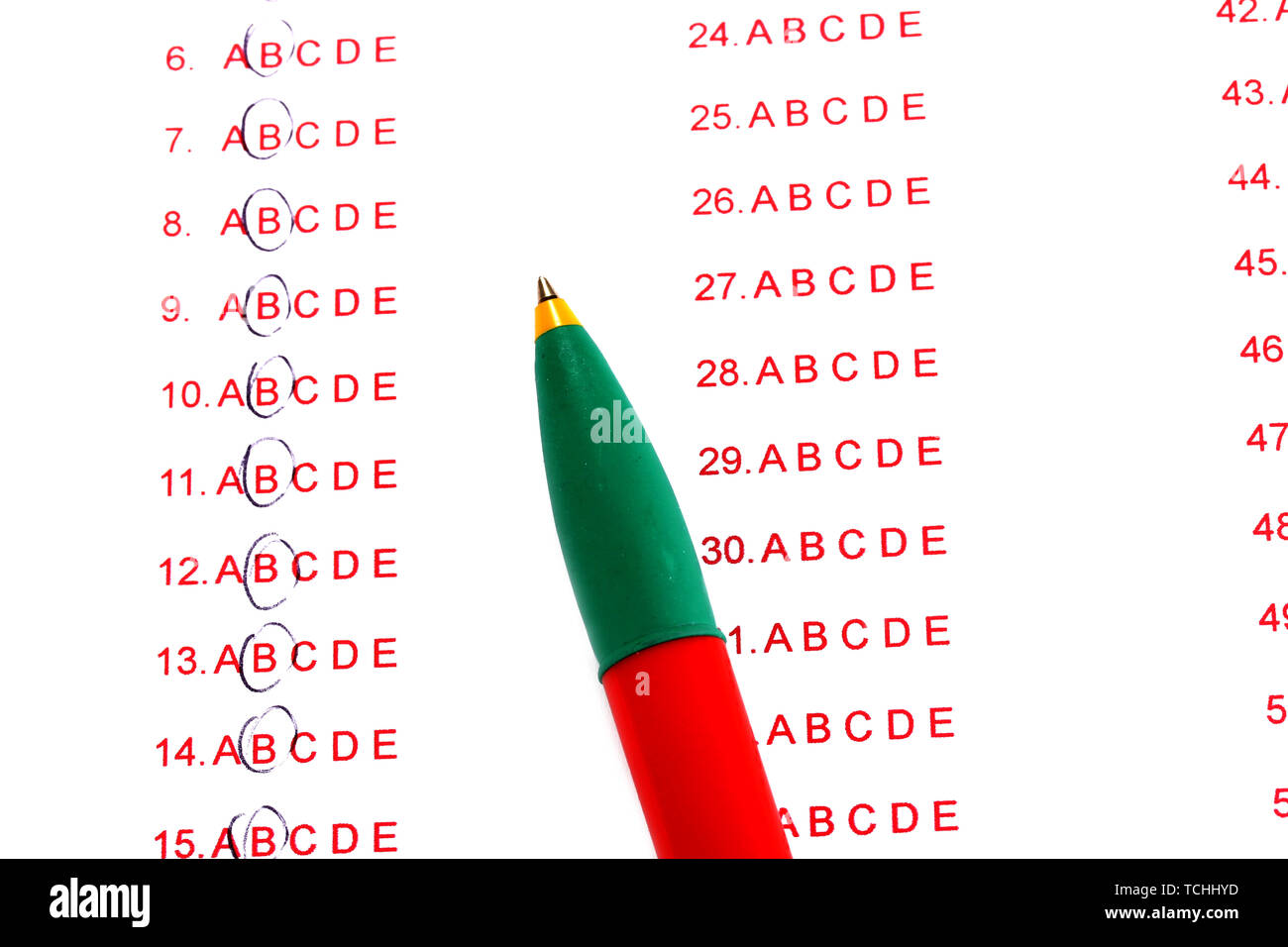 Multiple choice answers hi-res stock photography and images - Alamy