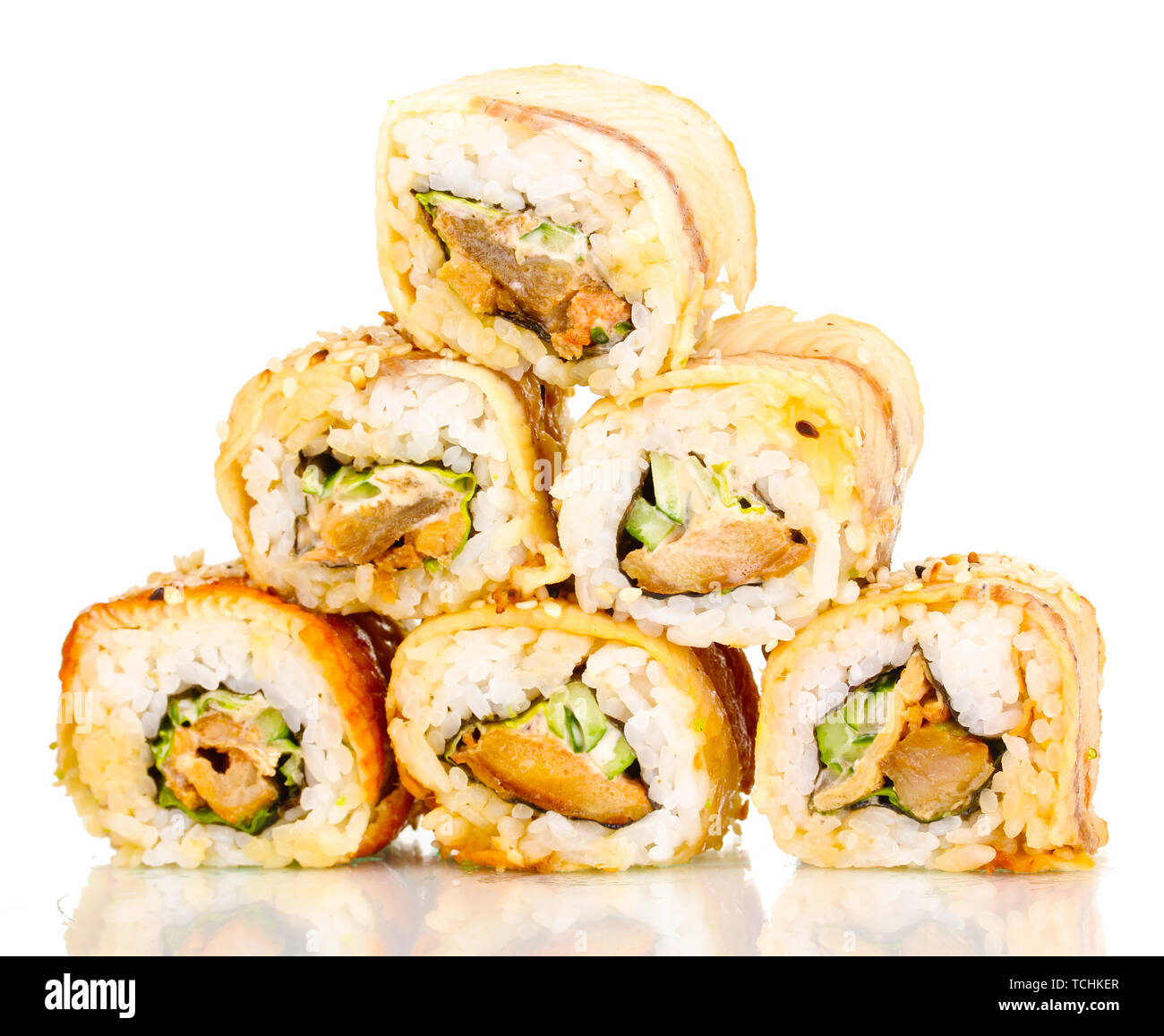 Tasty rolls isolated on white Stock Photo - Alamy