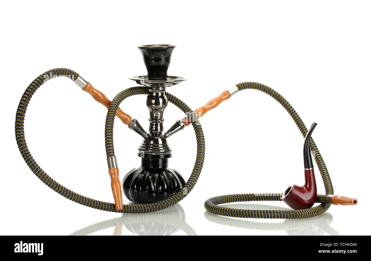 hookah and pipe isolated on white background Stock Photo - Alamy