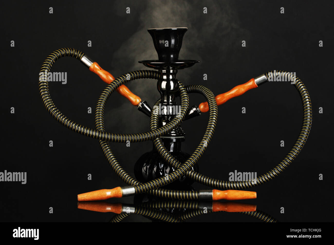 hookah smoke on black background Stock Photo - Alamy
