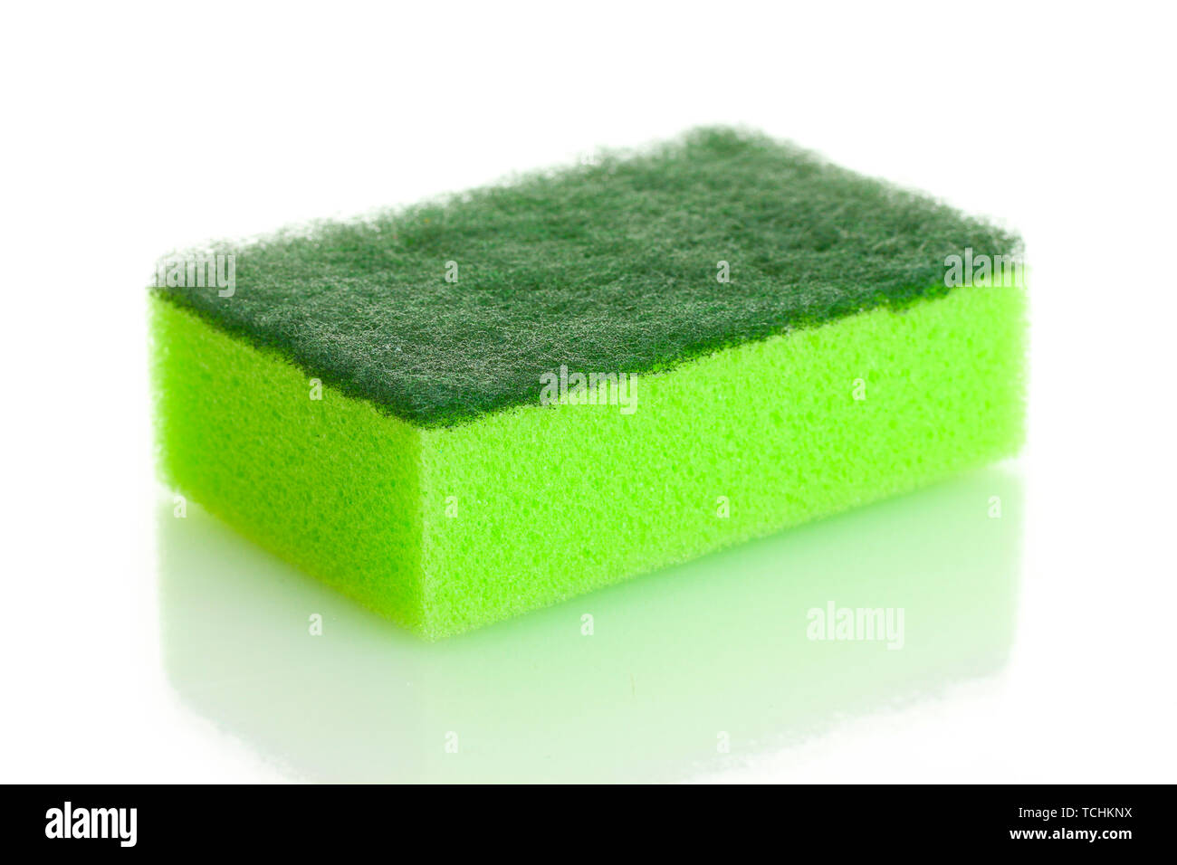 green sponge isolated on white Stock Photo - Alamy