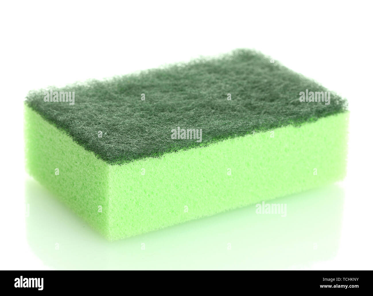 green sponge isolated on white Stock Photo - Alamy