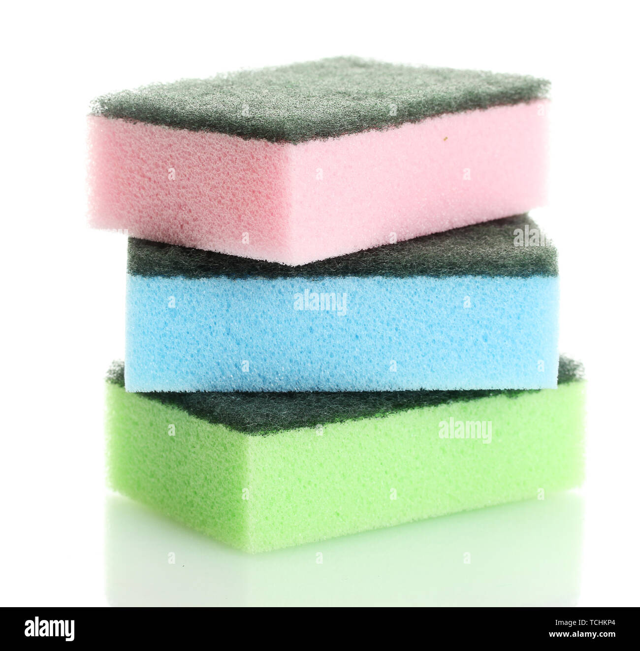 colorful sponges isolated on white Stock Photo - Alamy