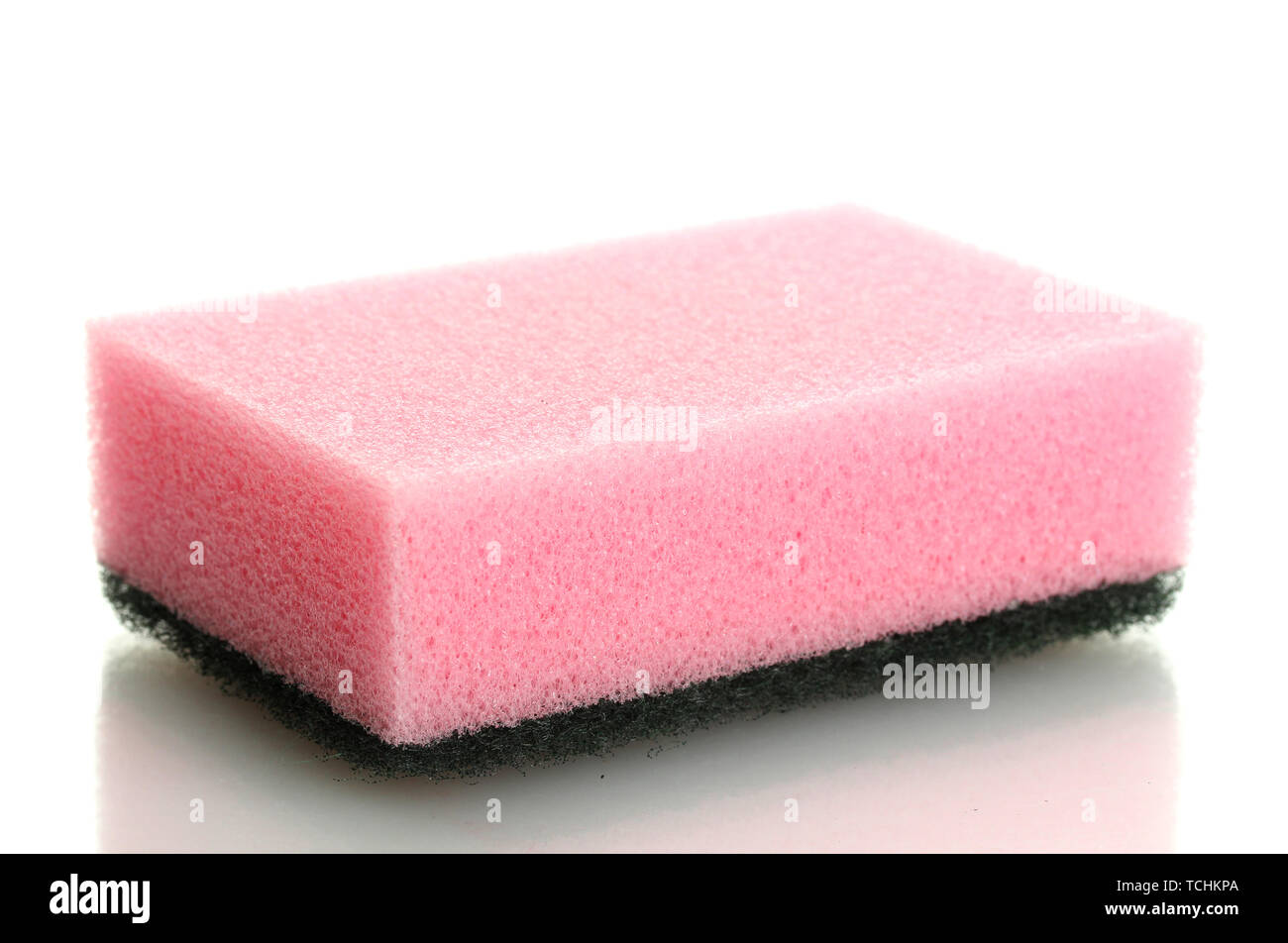 pink sponge isolated on white Stock Photo - Alamy