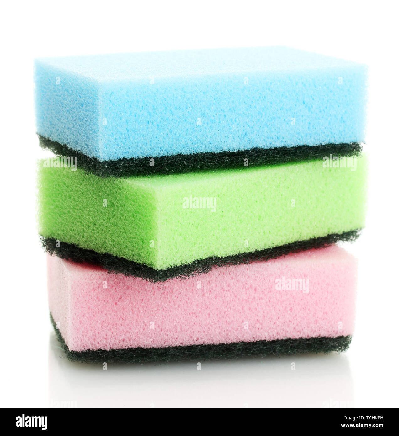 colorful sponges isolated on white Stock Photo - Alamy