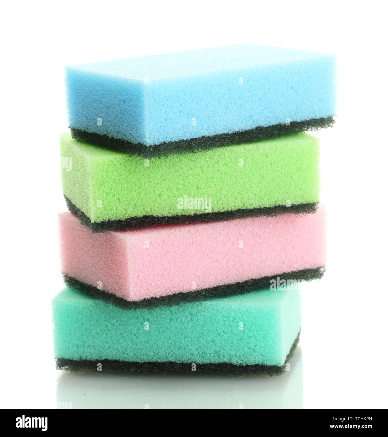 colorful sponges isolated on white Stock Photo - Alamy