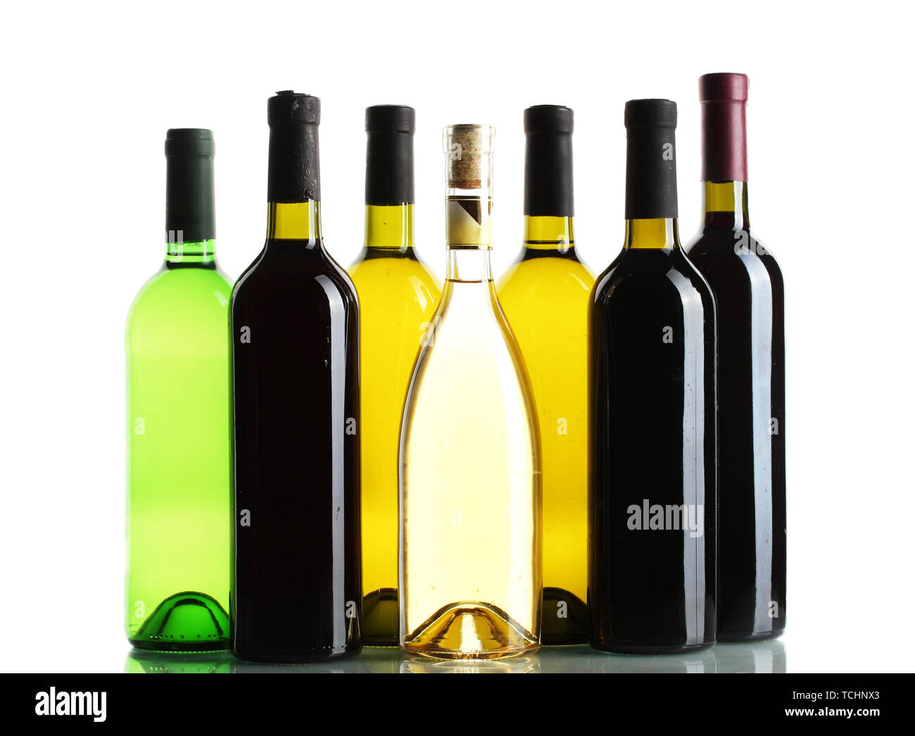 bottles of wine isolated on white Stock Photo - Alamy