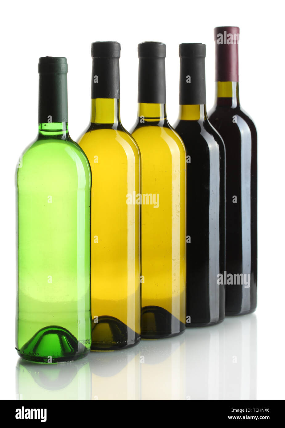bottles of wine isolated on white Stock Photo - Alamy