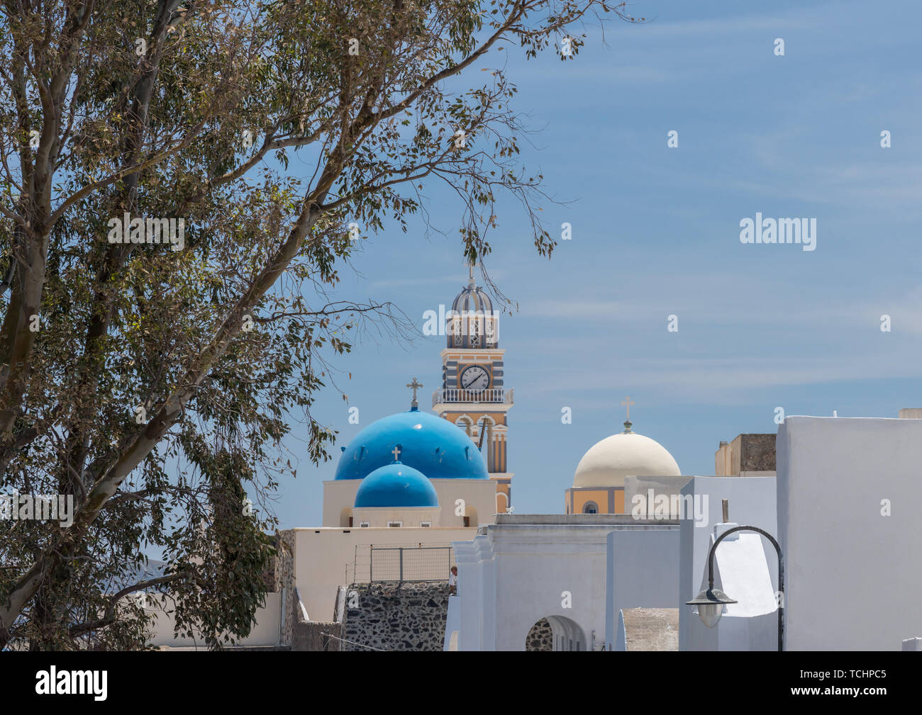Santorini greece church clock tower hi-res stock photography and images ...