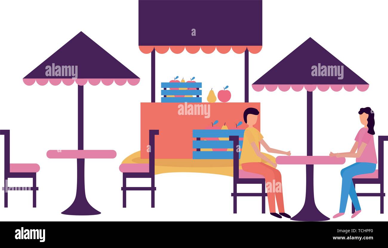 People dining in outdoor Stock Vector Images - Alamy
