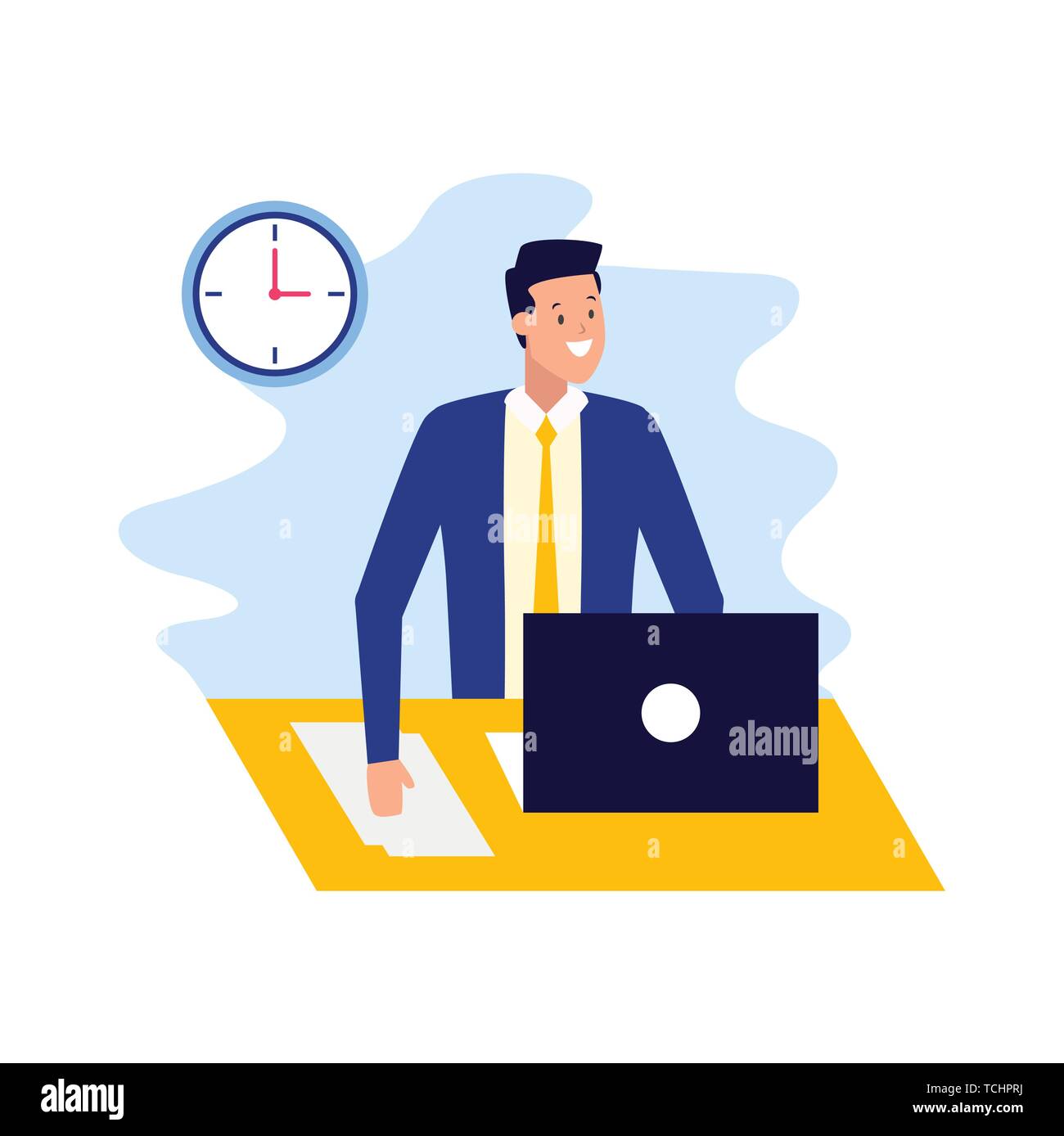 Business people working documents laptop Cut Out Stock Images ...