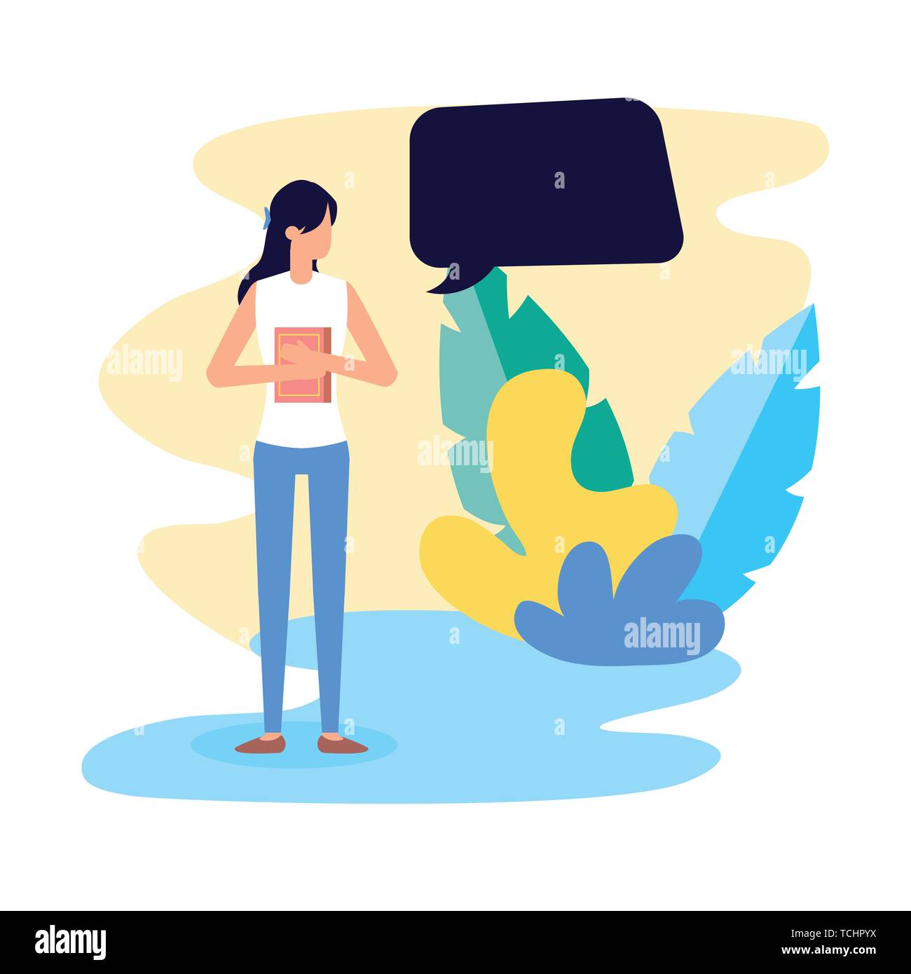 Cartoon girl talking bubble Cut Out Stock Images & Pictures - Alamy