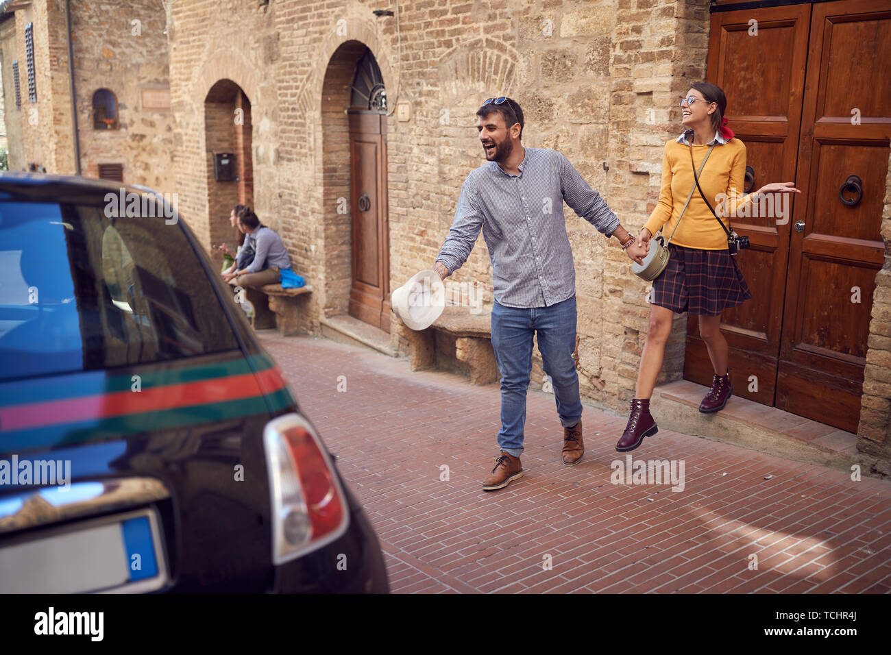 loving young couple enjoying in Italy together Stock Photo - Alamy