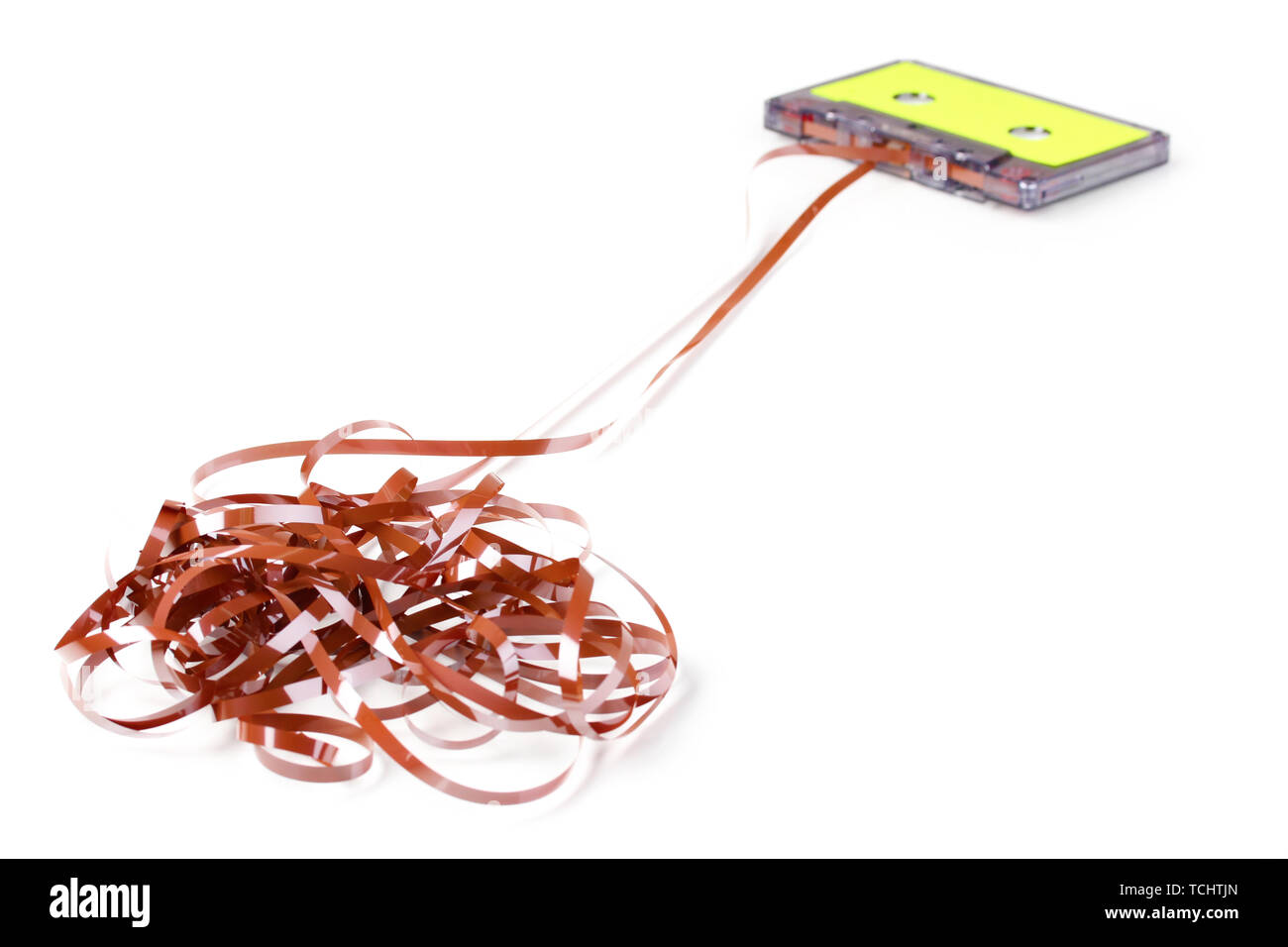 Audio cassette with color label isolated on white Stock Photo - Alamy