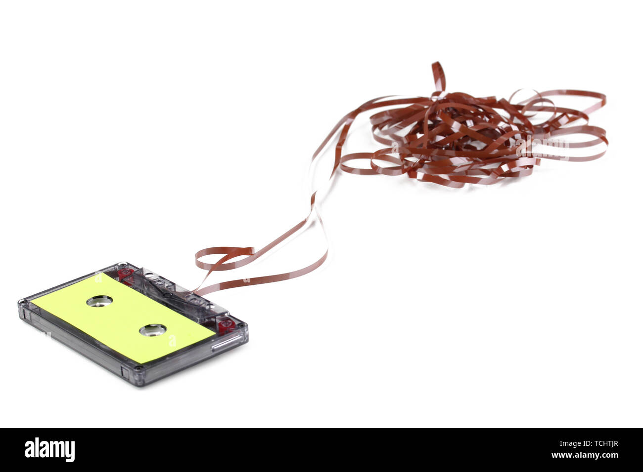 Audio cassette with color label isolated on white Stock Photo - Alamy