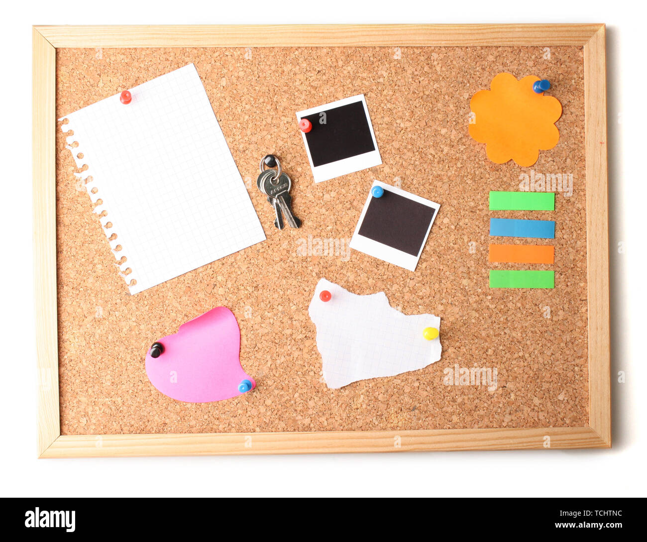 Cork board with notes Stock Photo - Alamy