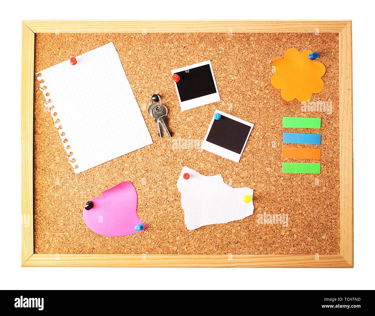 Cork board with notes Stock Photo - Alamy