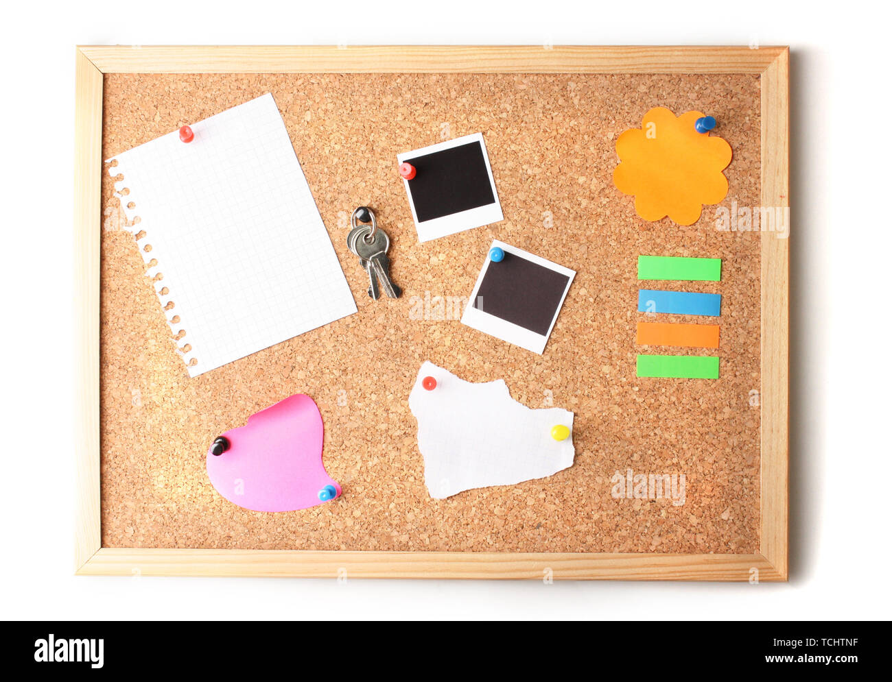 Cork board with notes Stock Photo - Alamy